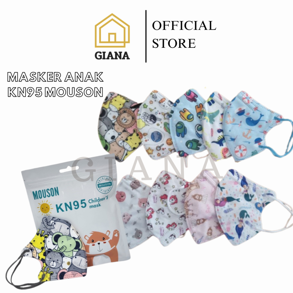 Jual GIA Masker KN95 Anak MOUSON Masker KN95 Anak Karakter isi 10pcs ...