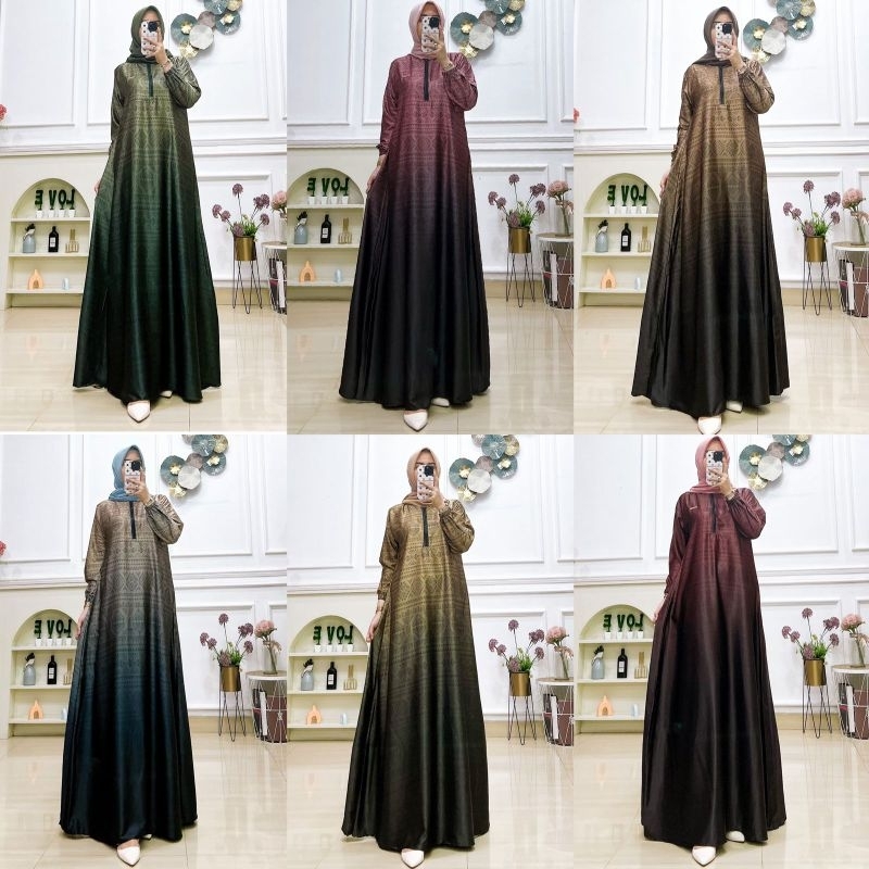 Jual Gamis Armany Silk Gradasi Ombre Murce 01 | Shopee Indonesia