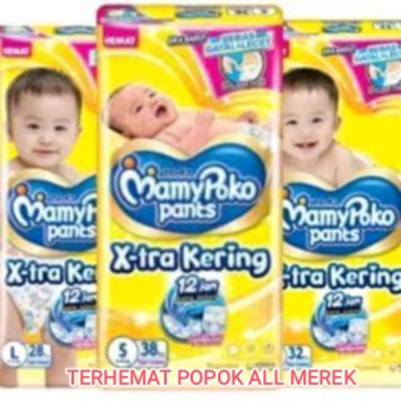 Jual popok mamypoko S38 M32 L28 all merek | Shopee Indonesia