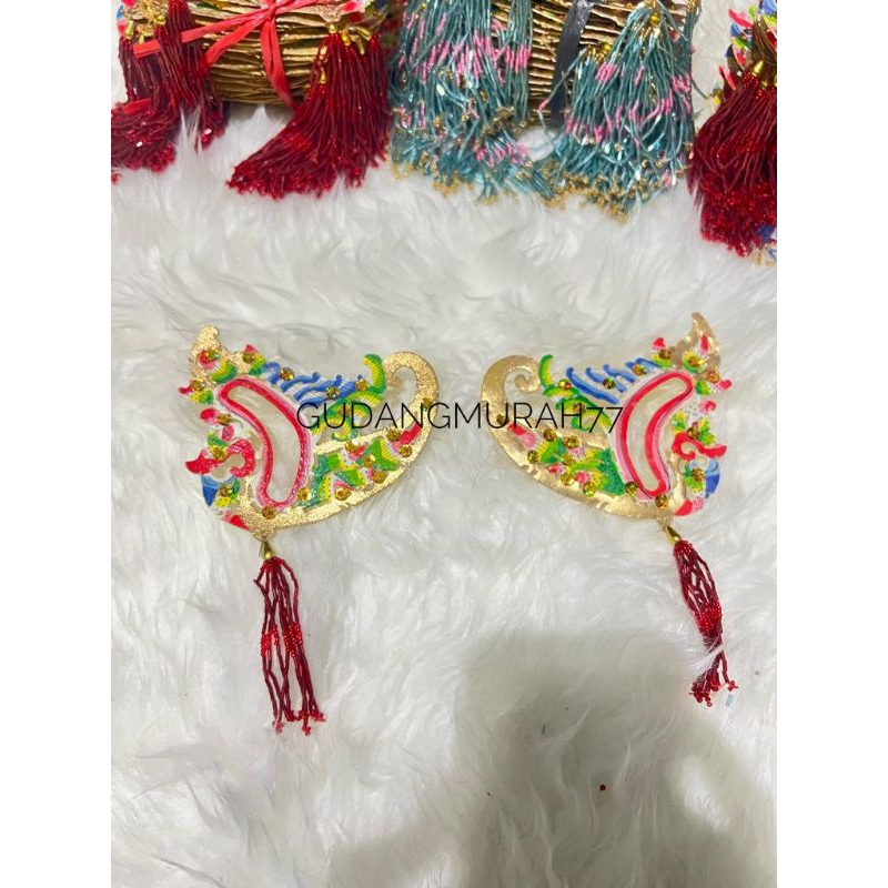 Jual SUMPING ASESORIS TARI PREMIUM GOLD SUMPING TELINGA SUMPING KULIT ...