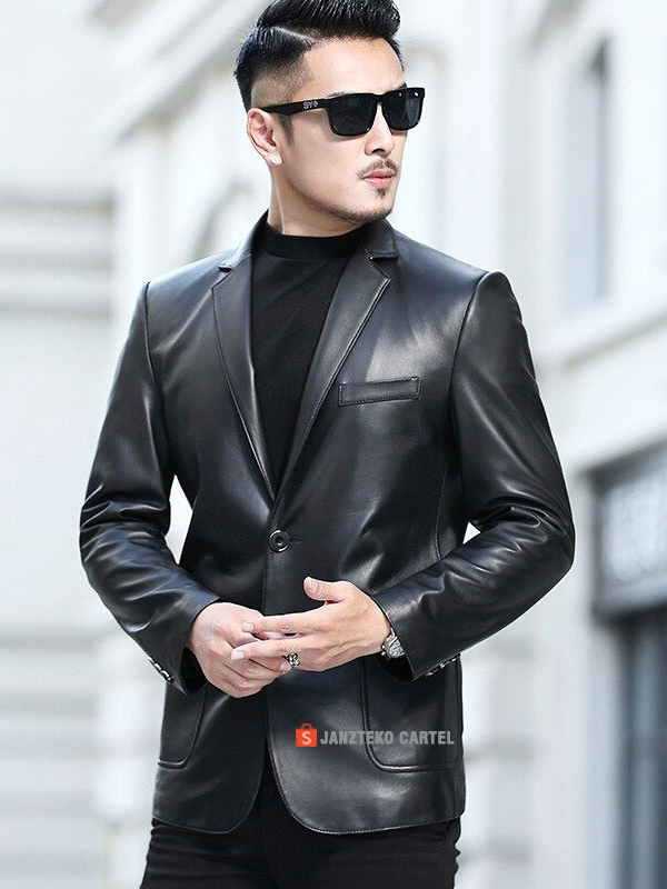 Jual JNK x ELCO - Jaket Blazer Jas Pria Kulit Sintetis Viena Faux ...
