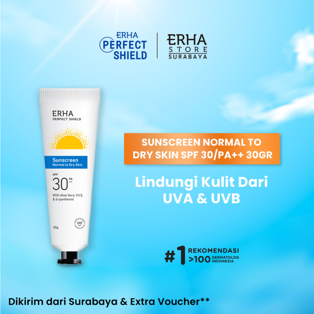 Jual ERHA Perfect Shield Normal to Dry Skin SPF30/PA++ 30g - Sunscreen ...
