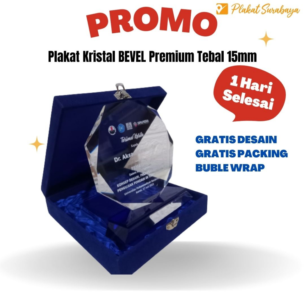 Jual PROMO!! Plakat Akrilik Kristal Diamond Vandel Acrylic Bevel ...
