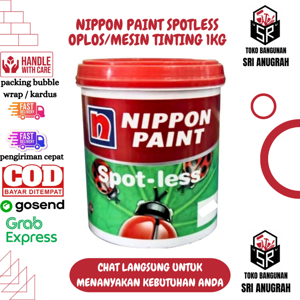 Jual NIPPON PAINT Spotless Cat Tembok / Dinding Rumah OPLOS/Mesin ...