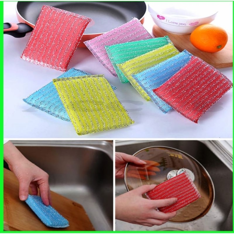 Jual Spons Bantal Busa Scrub Cuci Piring Metalik Glitter / Super Magic ...