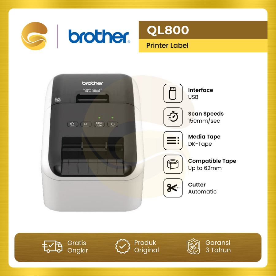 Jual BROTHER Printer Label Maker QL 800 Barcode Labeling Shipping QL800 ...