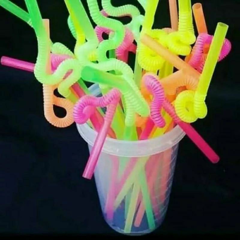 Jual Sedotan Ulir Funky Straw Warna Warni Isi 100pcs | Shopee Indonesia