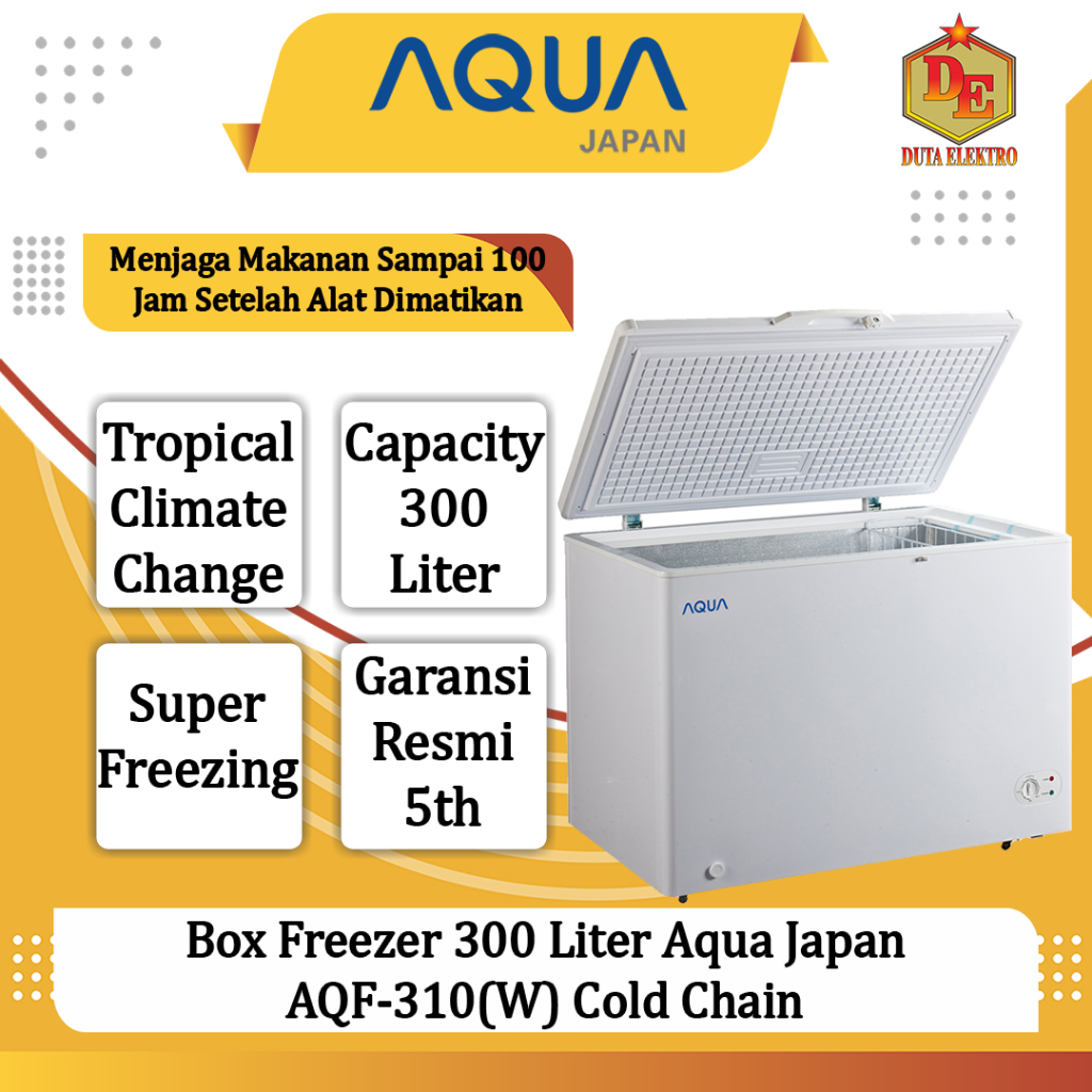 Jual Box Freezer Aqua Japan AQF 310 (W) Chest Freezer Cold Chain 300 ...