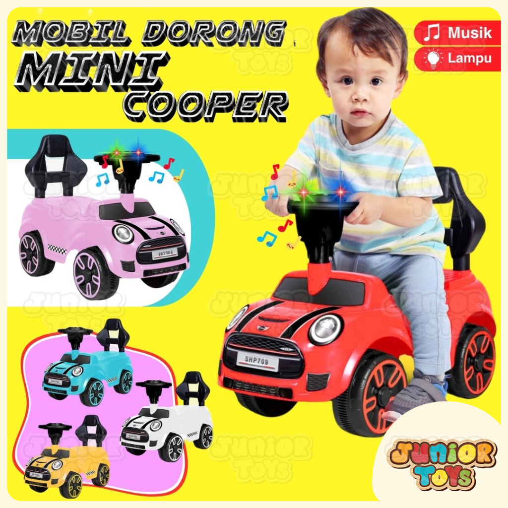 Jual Mobil Dorong Anak Mini Cooper Ada Musik Lampu Mainan Mobilan Bisa ...