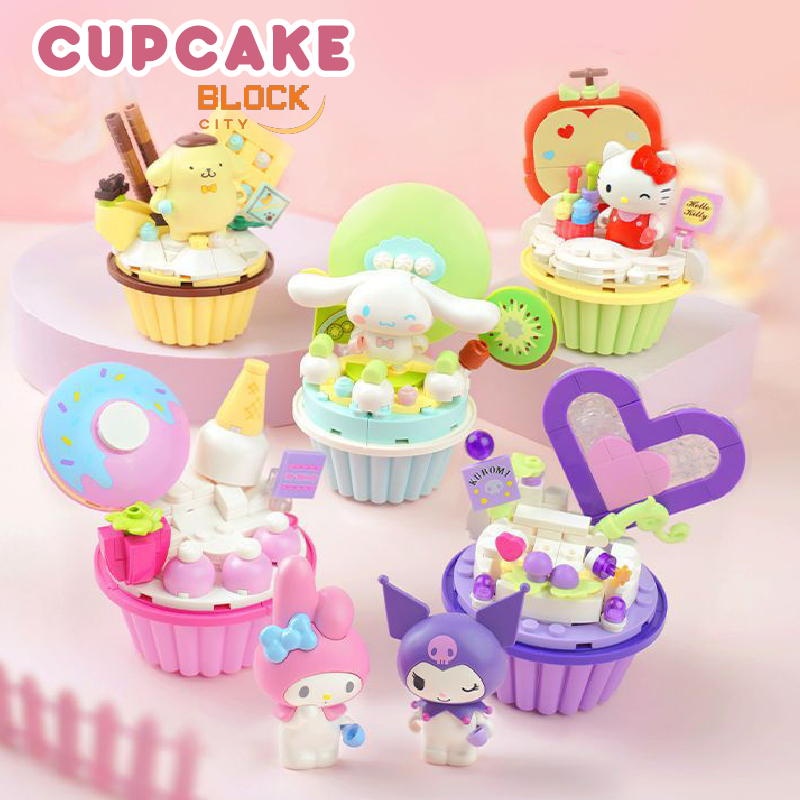 Jual Block City-Keeppley Toys Sanrio Cupcake Hello Kitty My Melody Kuromi Cinnamaroll Mainan ...
