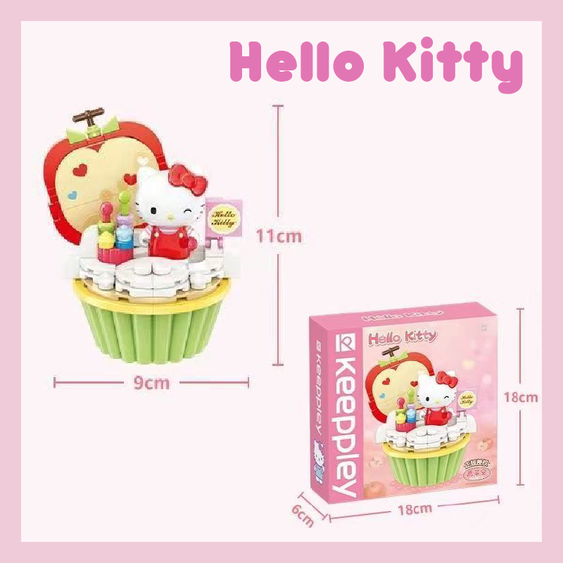 Jual Block City-Keeppley Toys Sanrio Cupcake Hello Kitty My Melody Kuromi Cinnamaroll Mainan ...