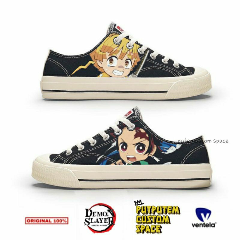 Jual DEMON SLAYER kimetsu no yaiba sepatu custom painting | Shopee ...