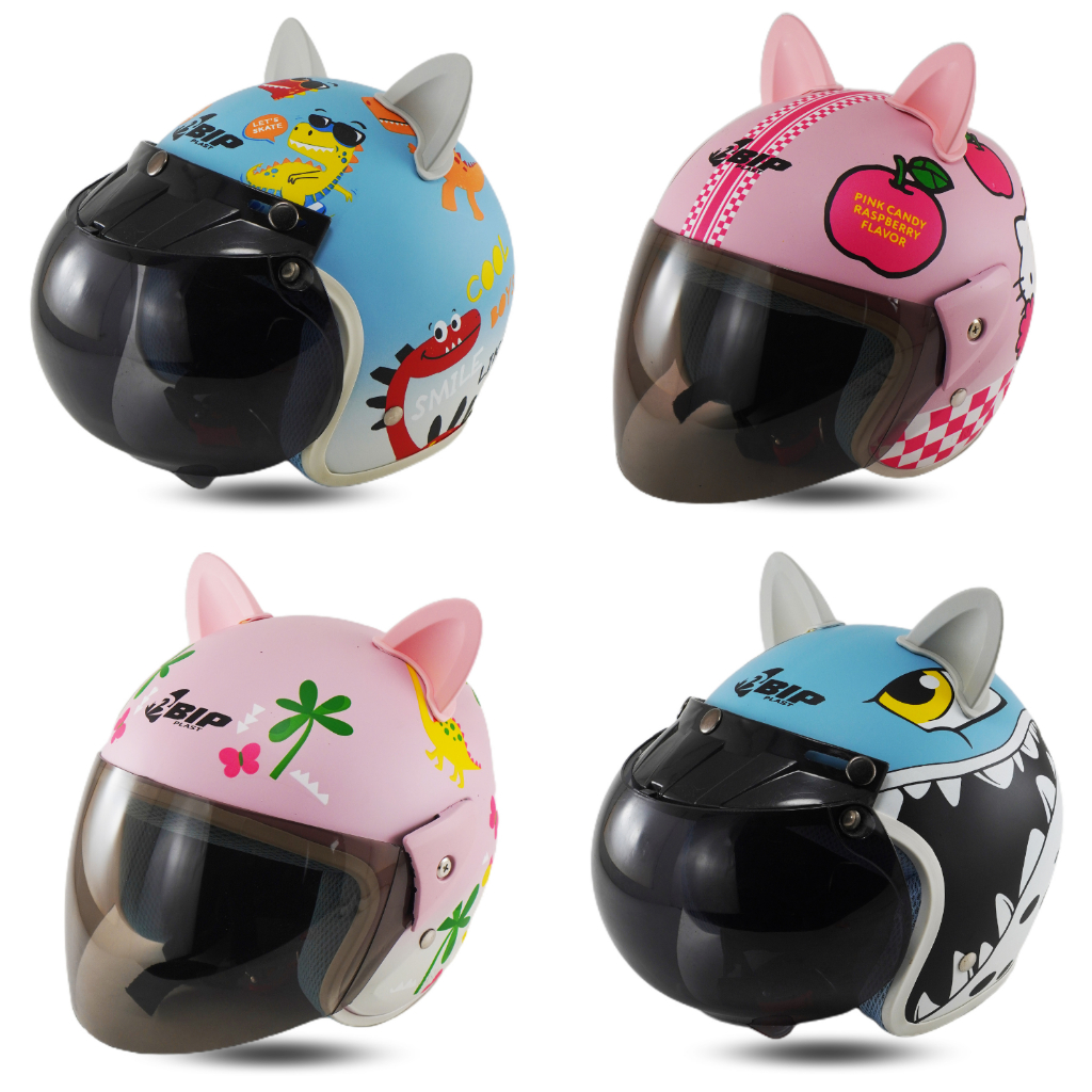 Jual Helm Anak BIP PLAST Helm anak retro bagus karakter kuping kucing ...