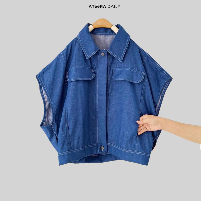 Jual Rompi jeans outer DENIM STITCH VEST by @ateera.id | Shopee Indonesia
