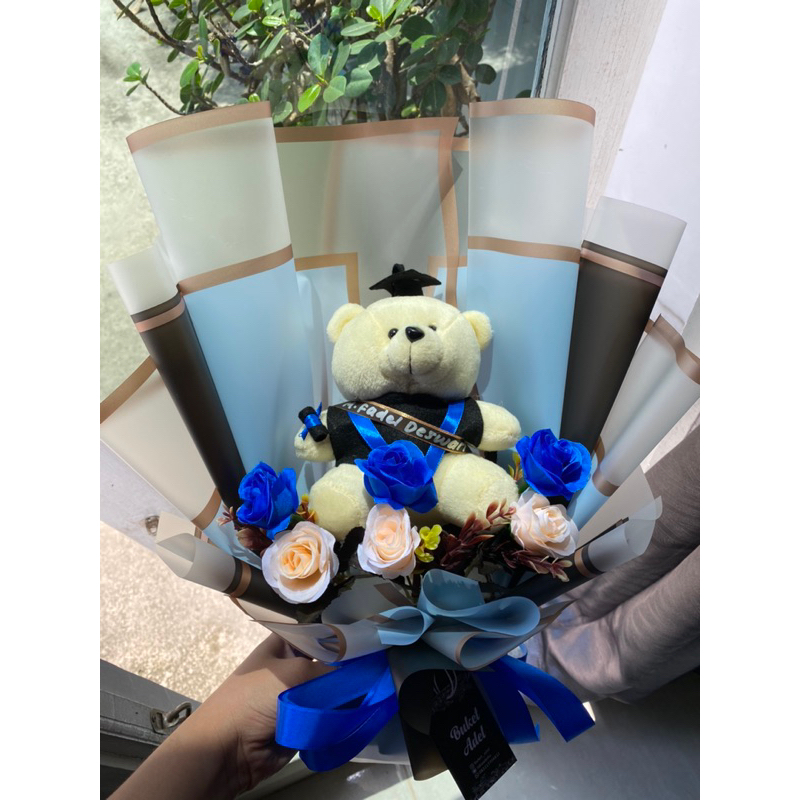 Jual buket wisuda toga bucket bunga artificial bouquet bucket bunga ...