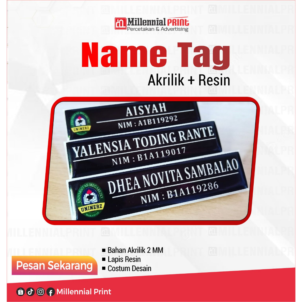 Jual NAME TAG GOLD, PIN NAMA, BED NAMA, PAPAN NAMA, RESIN (PENITI ...