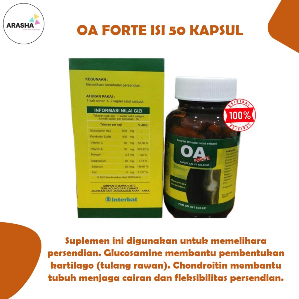 Jual OA FORTE ISI 50 KAPSUL Suplemen Kesehatan Sendi/Memelihara ...