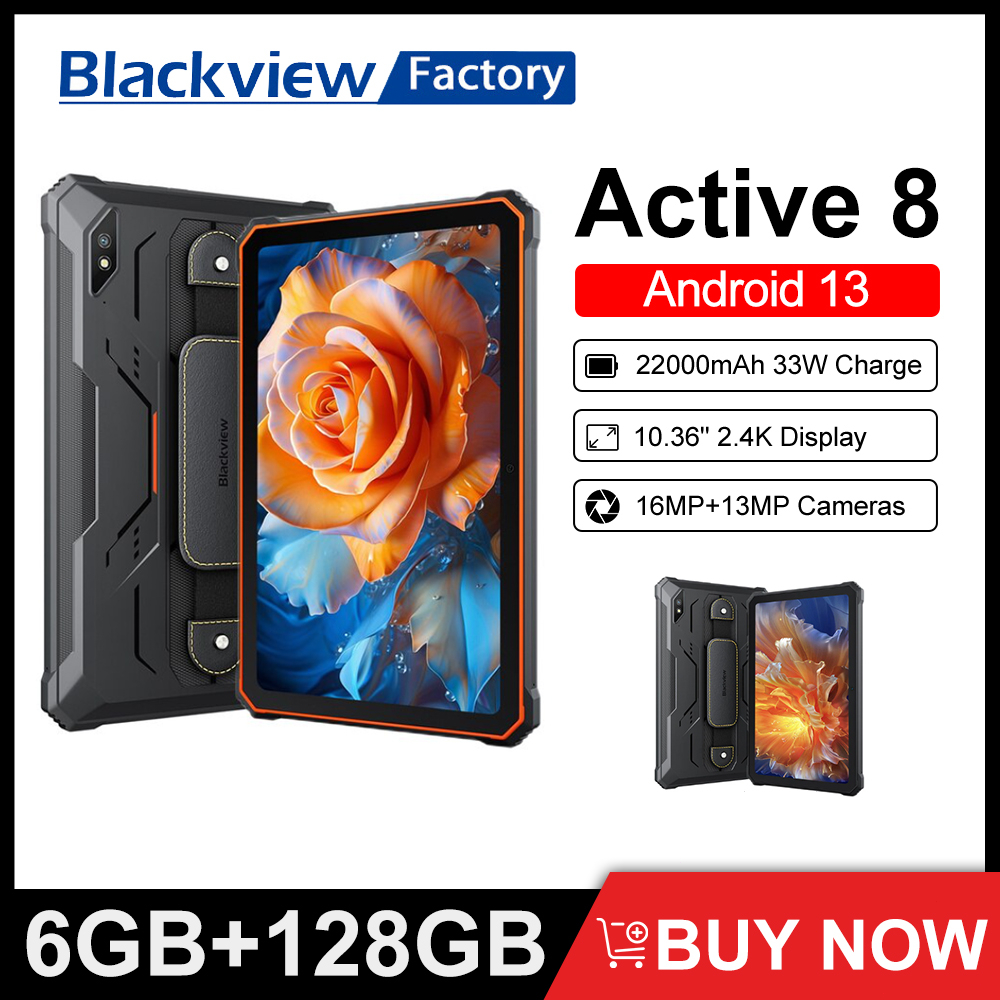 Jual Blackview Active 8 Rugged Tablets 6GB 128GB Octa Core Dual 4G Android 13 Tablets 10.36'' 2 ...