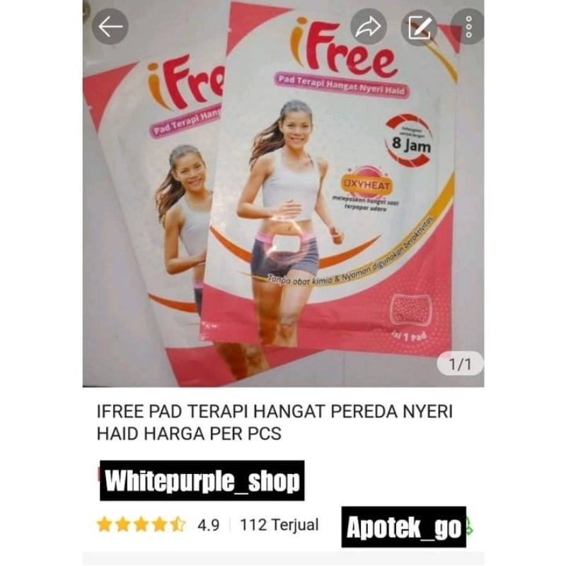 Jual Ifree Pad untuk Mengurangi Kram Perut / Nyeri Haid (1 Pads) | Shopee Indonesia