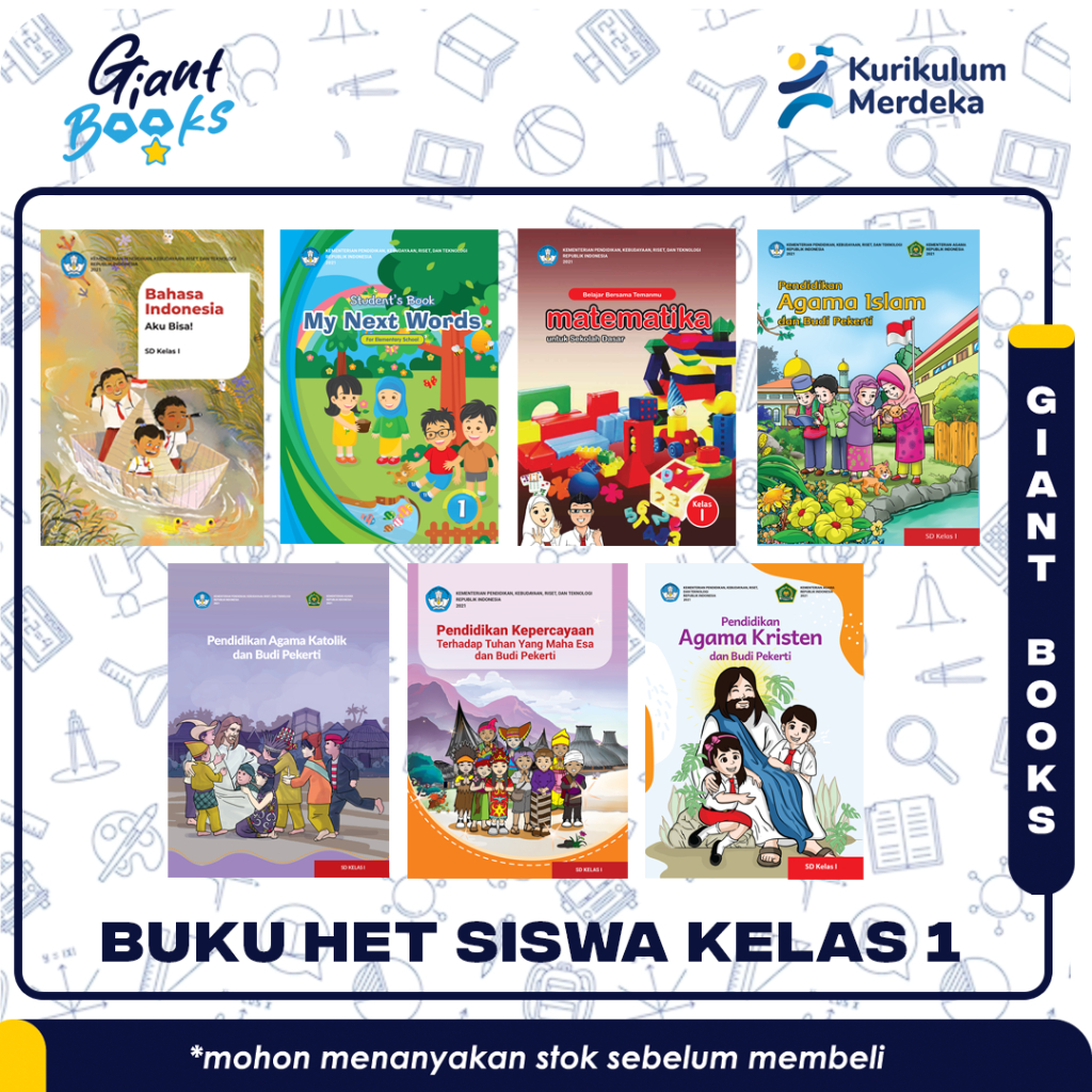 Jual GIANT Books – (KURIKULUM TERBARU) Buku Siswa / Buku Teks HET Kurmer Sekolah SD Kelas 1 ...