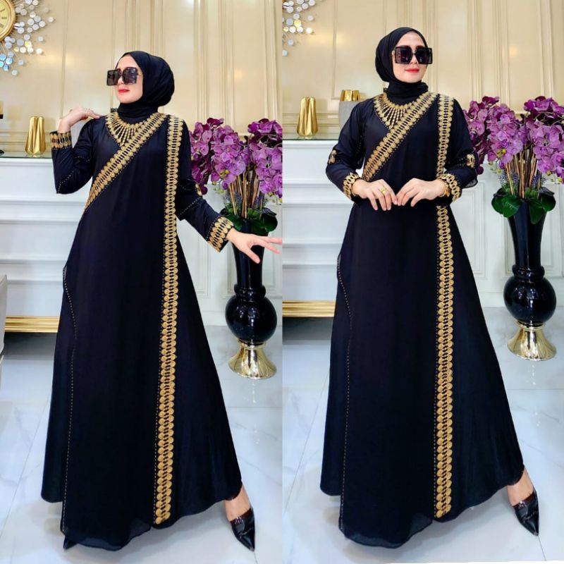 Jual GAMIS ABAYA TURKEY MODEL SARI INDIA THANIA HITAM DAN WARNA ...