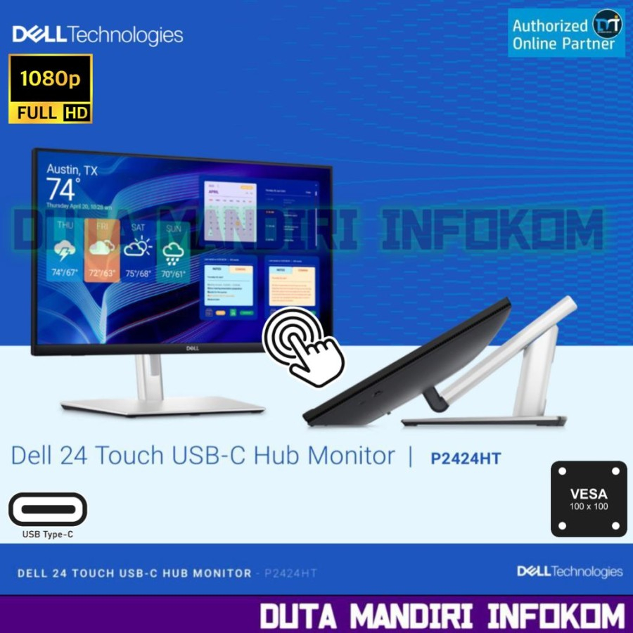 Jual Dell P2424HT 24" Inch Touch - FHD IPS USB C HUB HDMI DP Monitor | Shopee Indonesia