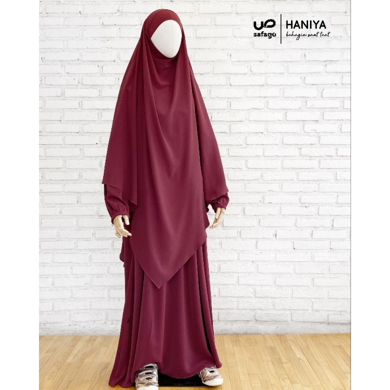 Jual Size S HANIYA Set Gamis & French Khimar MAROON - Shafa Jilbab ...