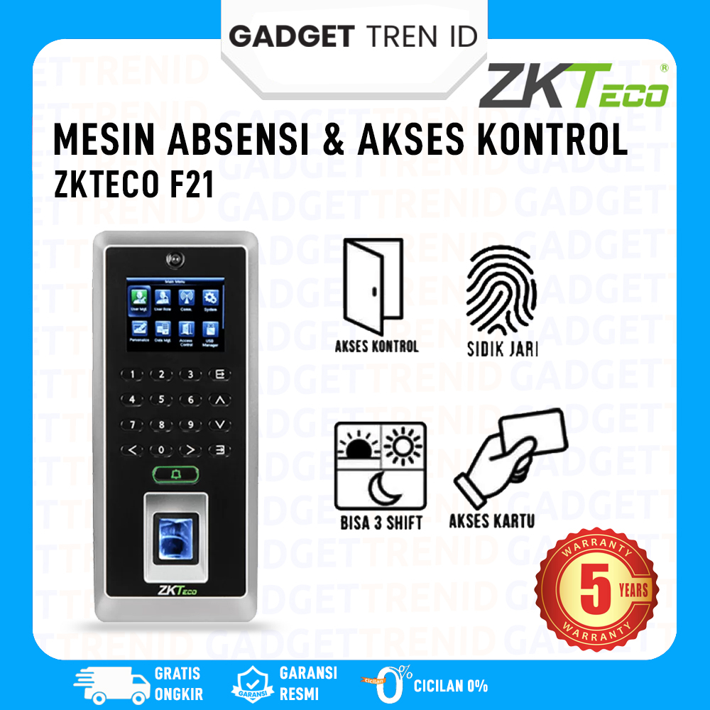 Jual Mesin Absensi & Akses Pintu Fingerprint ZKTeco F21 Bisa Pakai Kartu | Shopee Indonesia