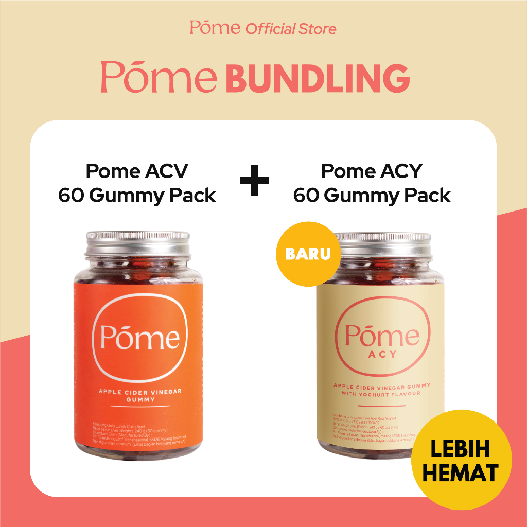Jual Pome Bundling LEBIH HEMAT - Pome ACV 1 Botol + Pome ACY (Yoghurt ...