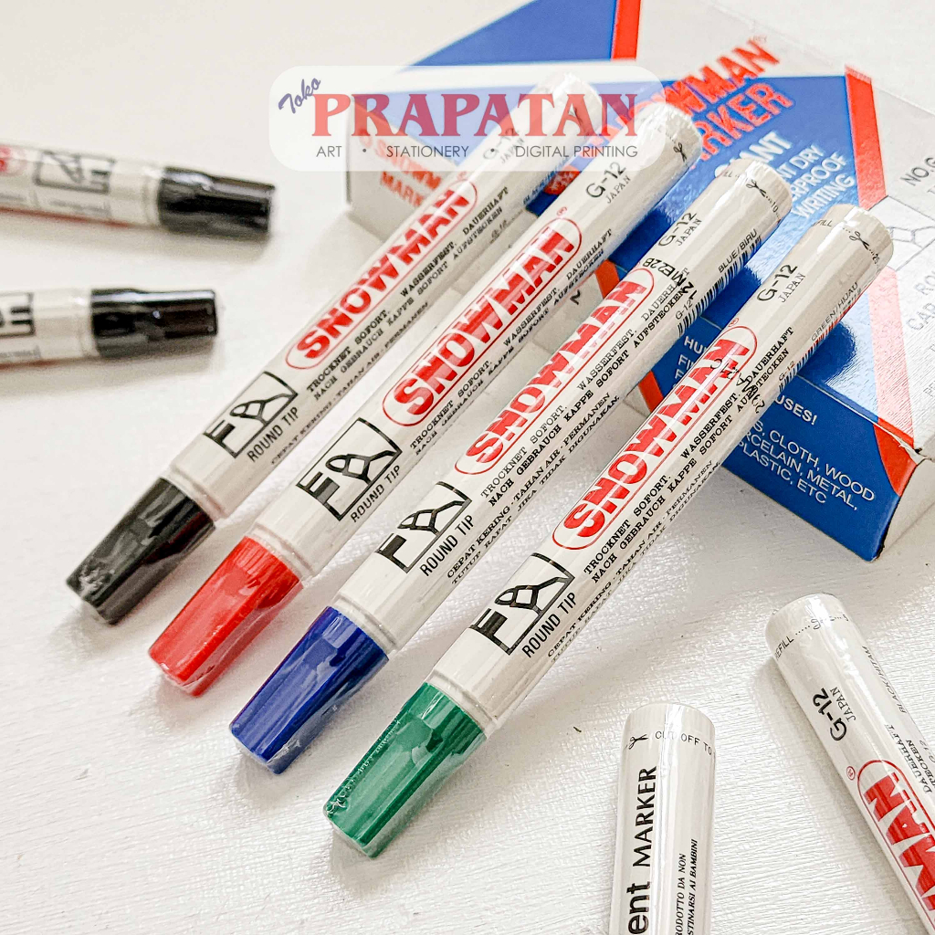 Jual Snowman Permanent Marker G-12 | Spidol Permanen | Shopee Indonesia
