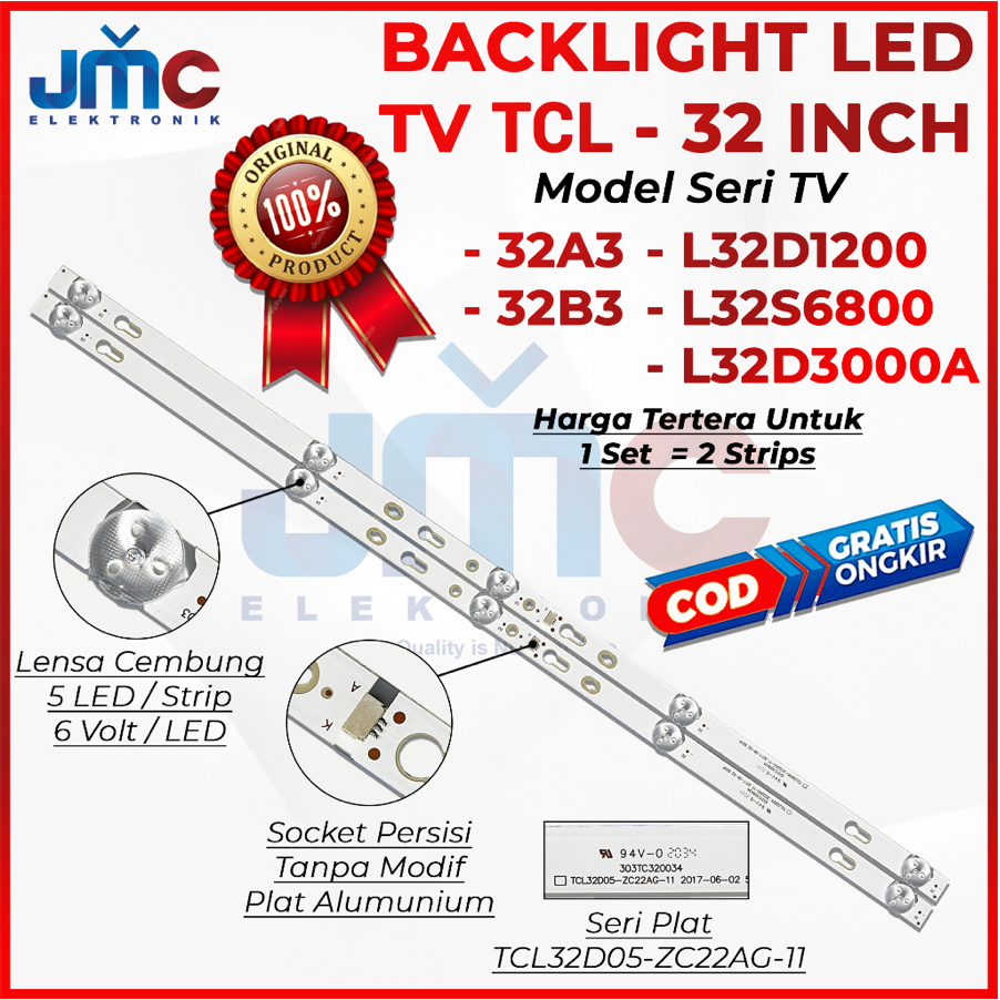 Jual BACKLIGHT TV LED TCL 32 INCH L32D1200 L32D3000A L32S6800 32A3 32B3 ...