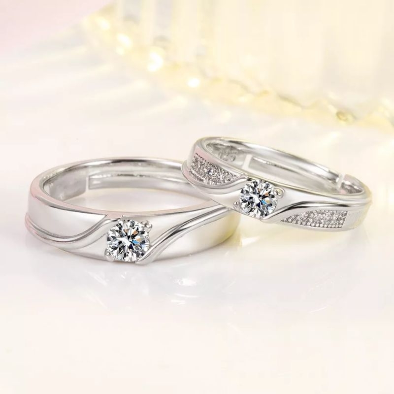 Jual Cincin Couple Silver Model Rings Adjustable Perak s925 Tunangan ...