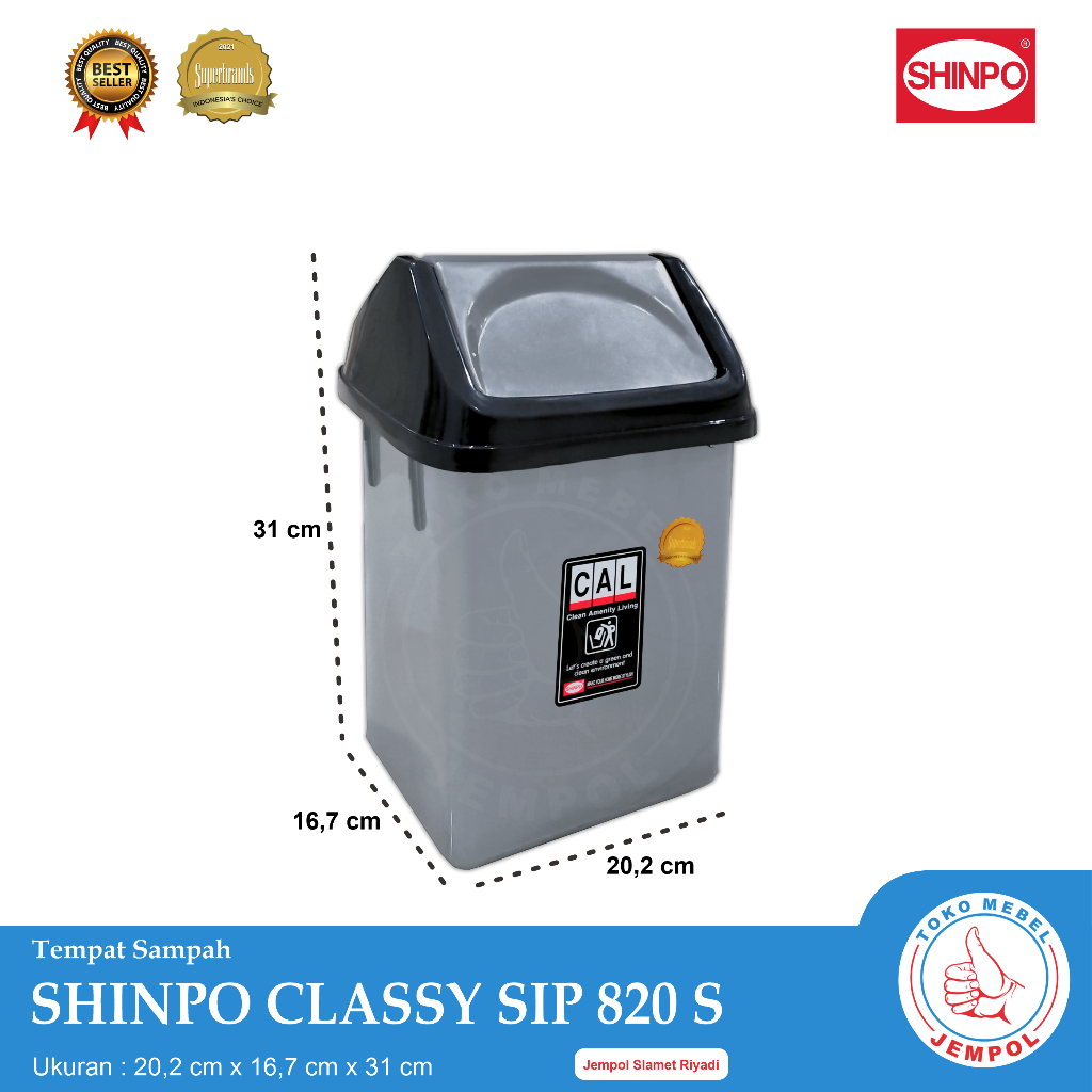 Jual Tempat Sampah/SHINPO Classy SIP 820 S/Keranjang Sampah Serbaguna ...
