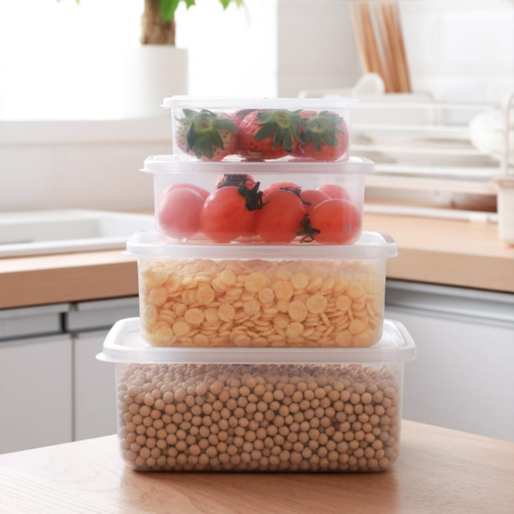 Jual Food Container transparan 1 set isi 4 pcs/Tupperware set isi 4 pcs ...