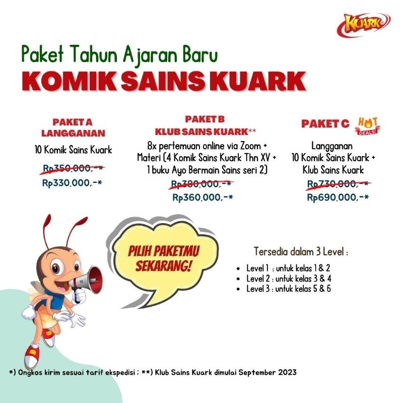 Jual KUARK Komik Sains - Paket Tahun Ajaran Baru 2023/2024 termasuk ...