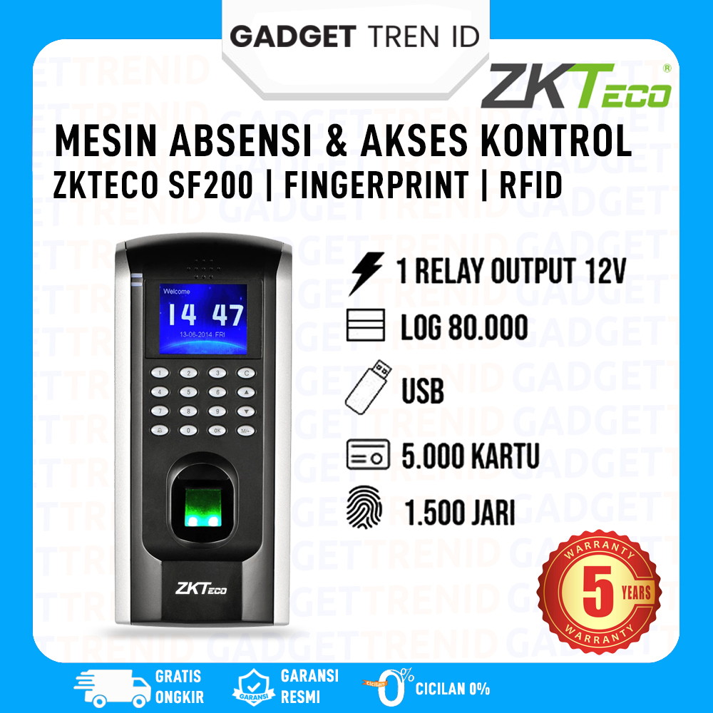 Jual Fingerprint ZKTeco SF200 Mesin Absensi Termurah Garansi 5 Tahun | Shopee Indonesia