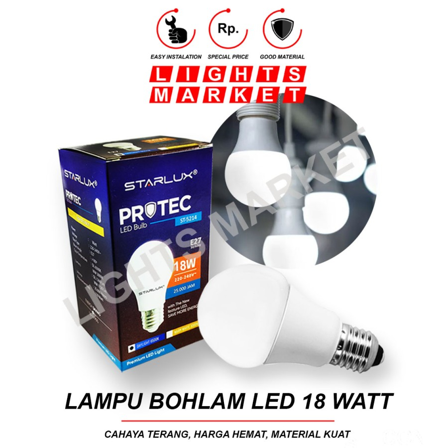 Jual Lampu LED 18W - Bohlam Putih Daylight SNI | Shopee Indonesia