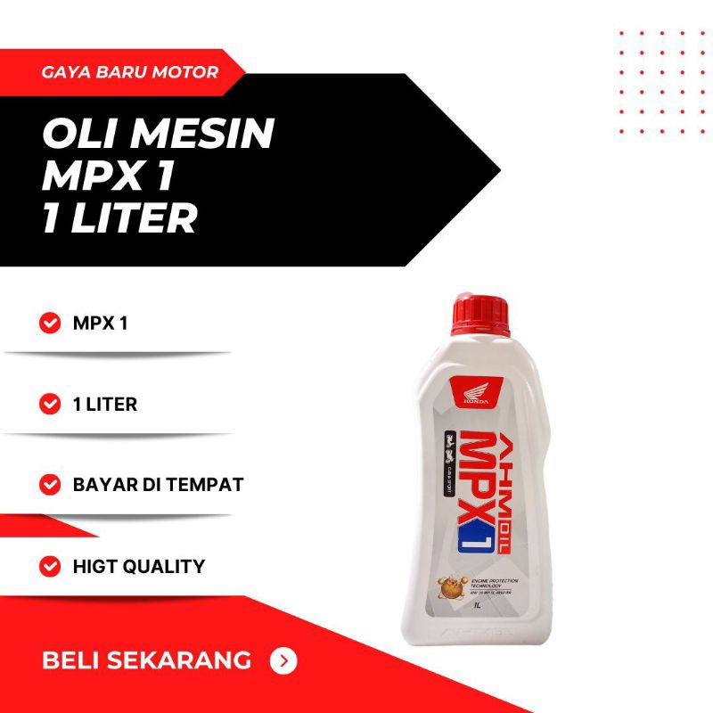 Jual OLI MOTOR MPX 1 1L 1000 ML SAE 10W-30 ORIGINAL | Shopee Indonesia