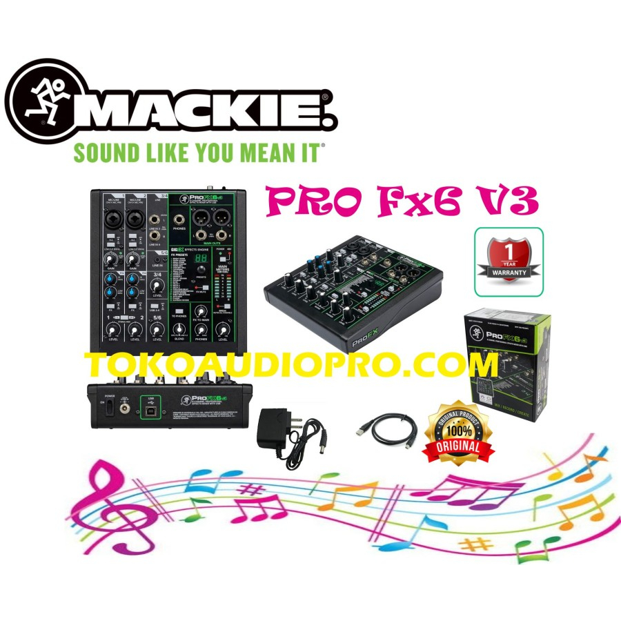 Jual Mackie ProFX6v3 6-channel Mixer with USB and Effects Original ...