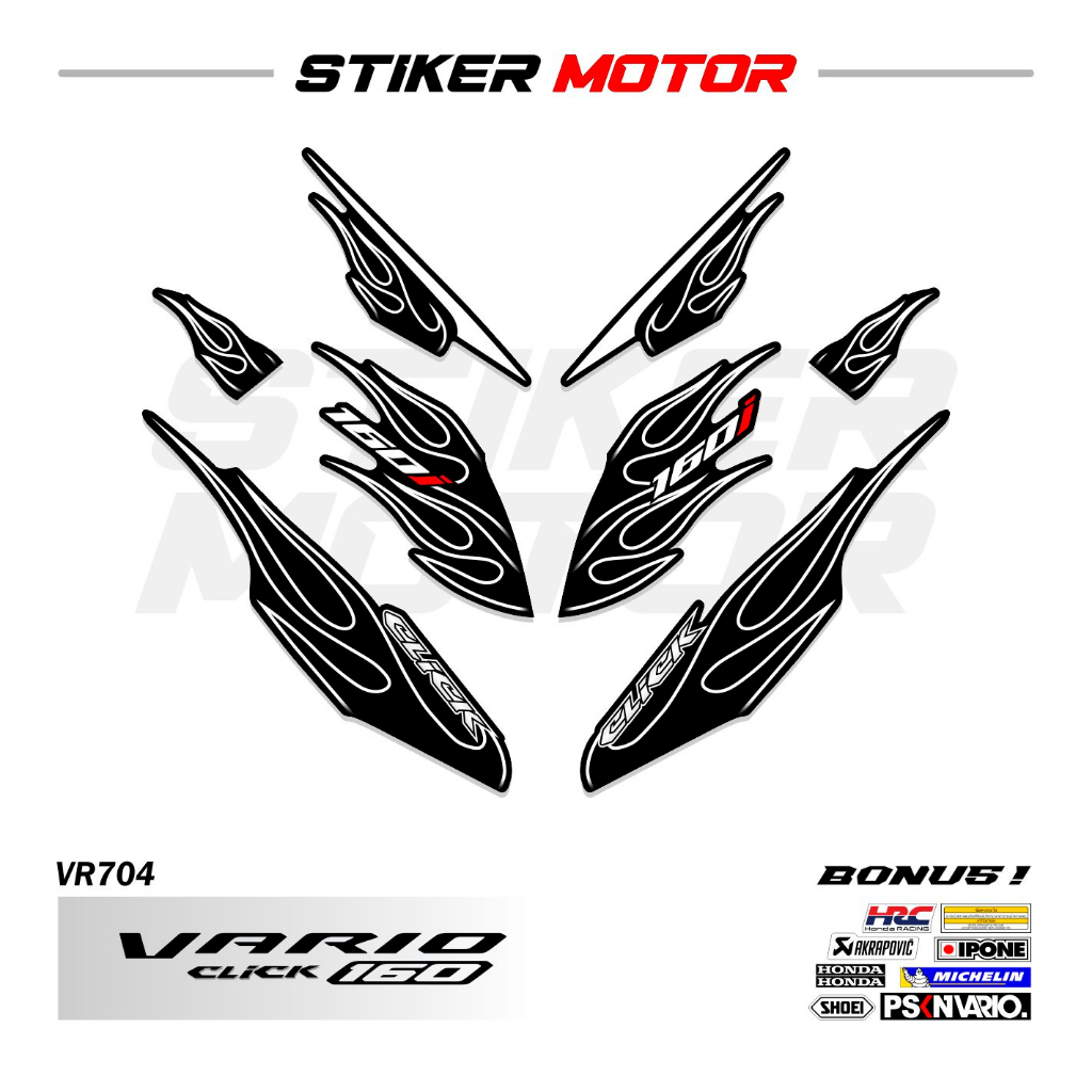 Jual VR704 STIKER API LIS STRIPING HONDA VARIO 160 NEW STICKER HONDA ...