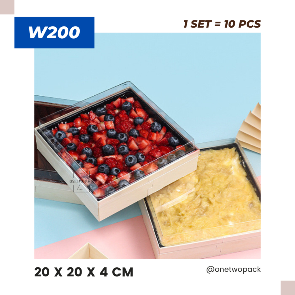 Jual [10 pcs] W200 Kotak Kue 20x20 Kotak Hampers Kue Bulan Mooncake ...