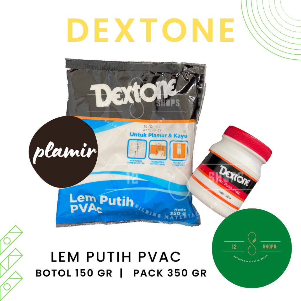 Jual Dextone PVAC Lem Putih Serbaguna 150 gr Dempul Kayu Tembok ATK ...