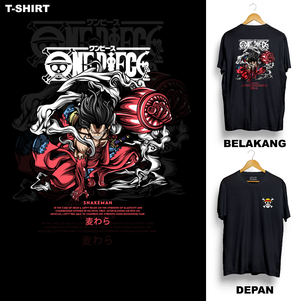 Jual GEAR 4 LUFFY - KAOS DEWASA MOTIF ANIME ONE PIECE OP KARAKTER LUFFY ...
