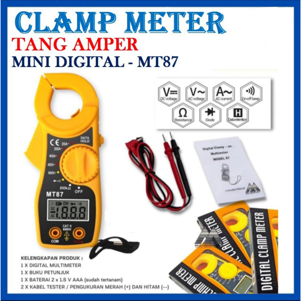 Jual Multimeter Digital Multitester Avometer Tang Ampere Volt Clamp ...