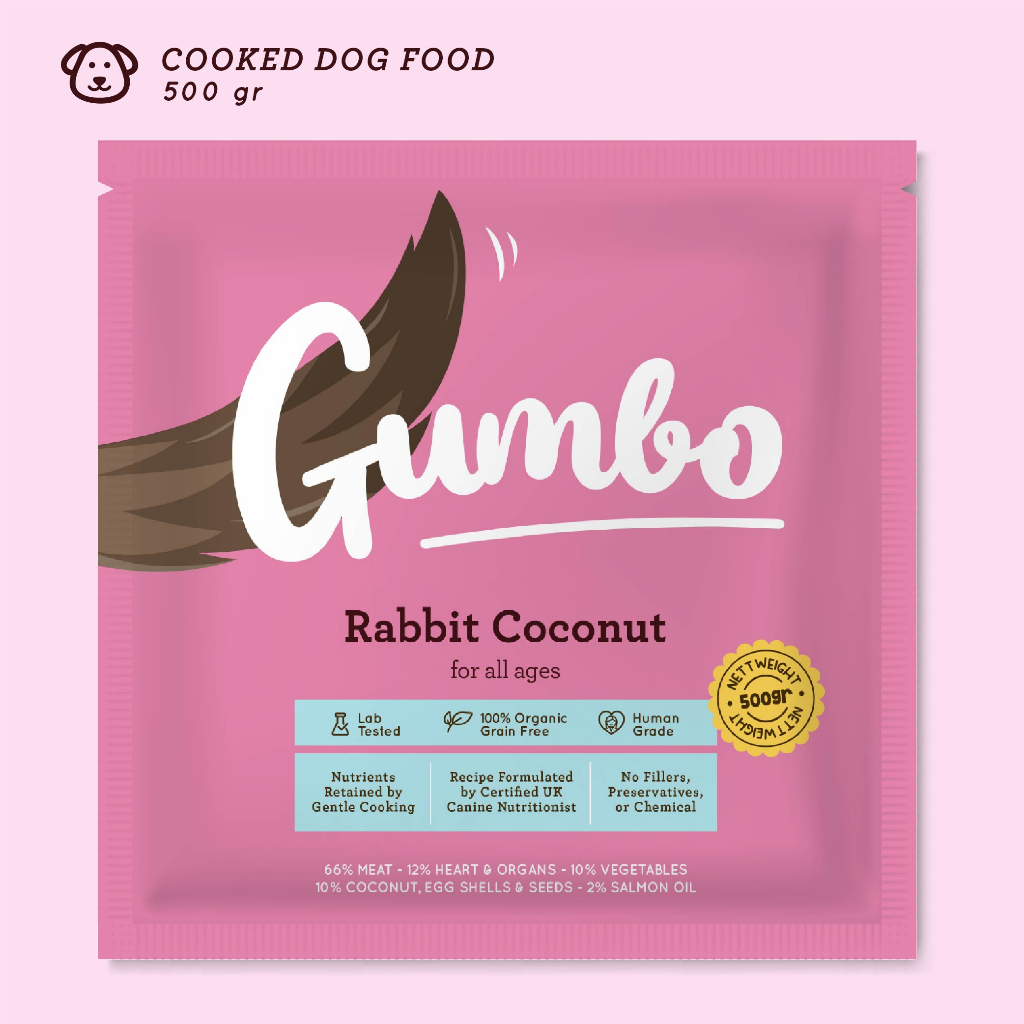 Jual GUMBO RABBIT COCONUT FRESH COOKED DOG FOOD MAKANAN ANJING ( 500gr ...