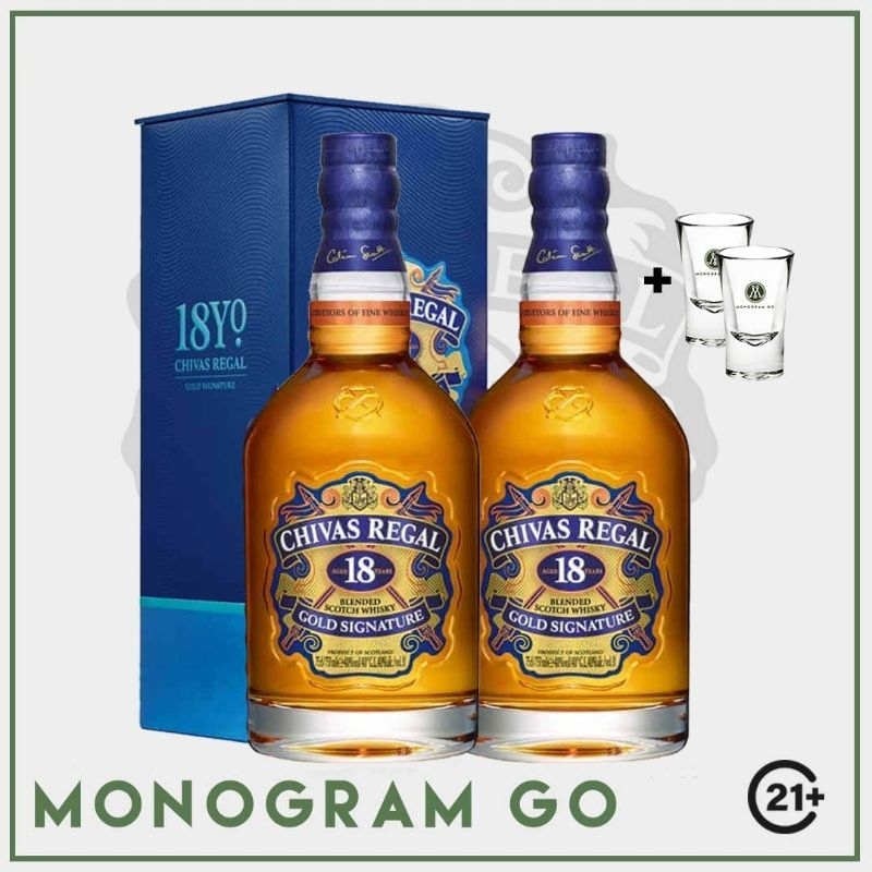 Jual Chivas Regal 18 Years Old 700ml (2 Bottles + 2 Shoot Glass) | Shopee Indonesia