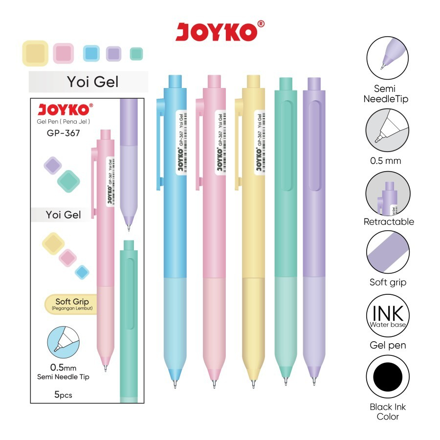 Jual Gel Pen Joyko GP-367 Yoi Gel 0.5 mm Pulpen Pena / 5 PCS | Shopee ...