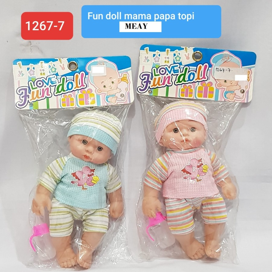 Jual Mainan boneka bayi pake topi mainan boneka dot mama papa boneka ...
