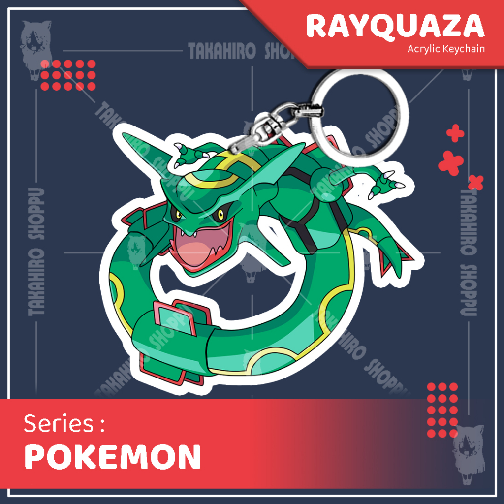 Jual Gantungan Kunci / Keychain Akrilik Pokemon RAYQUAZA CHIBI | Shopee ...