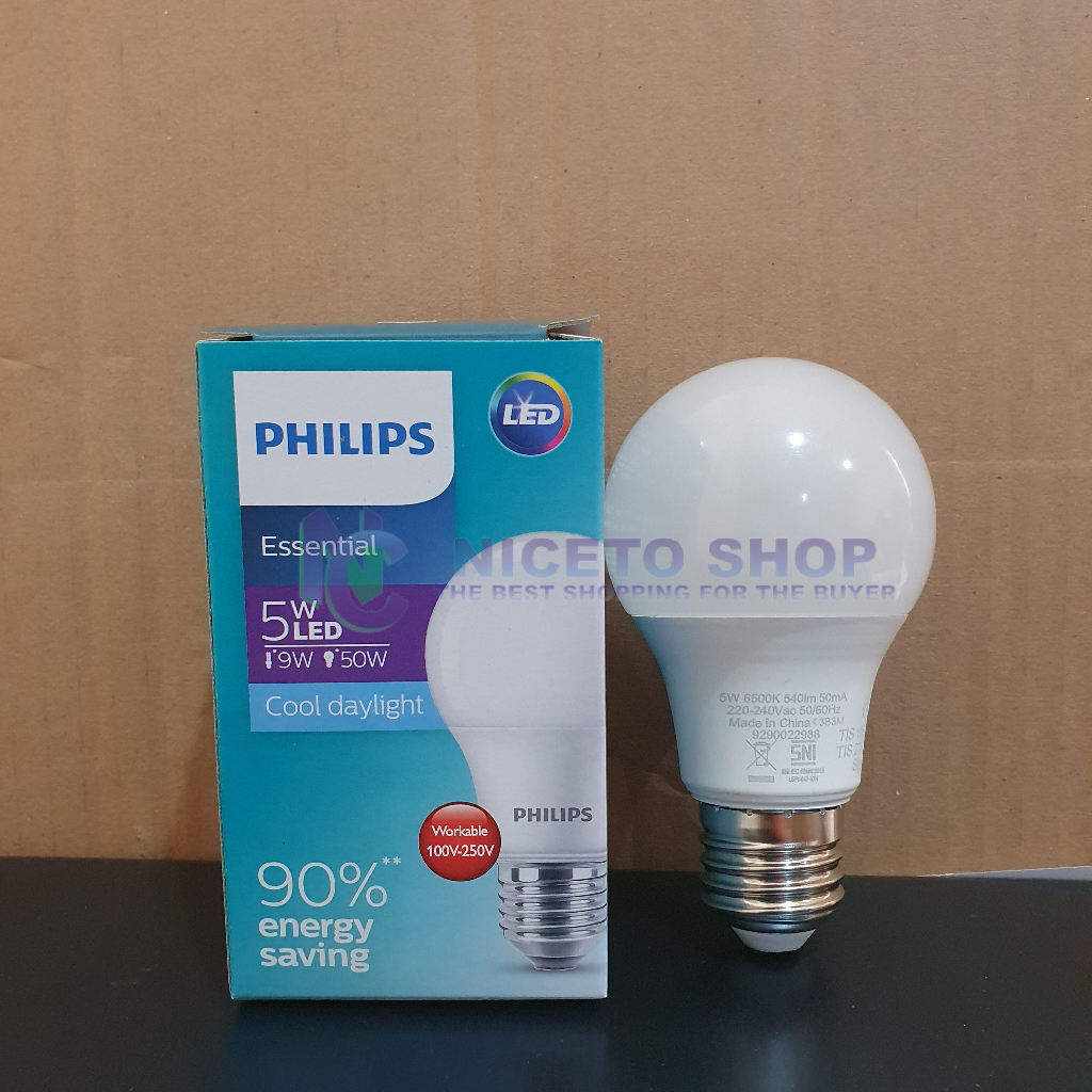 Jual PHILIPS LAMPU LED ESSENTIAL 5W 5WATT PUTIH | Shopee Indonesia